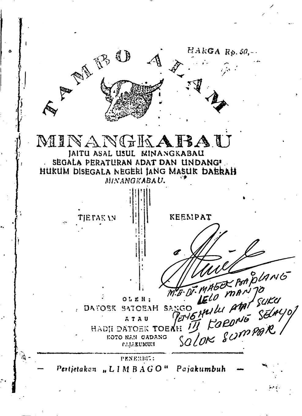 TAMBO ALAM MINANGKABAU | PUSTAKA BPK XII Kalimantan Barat